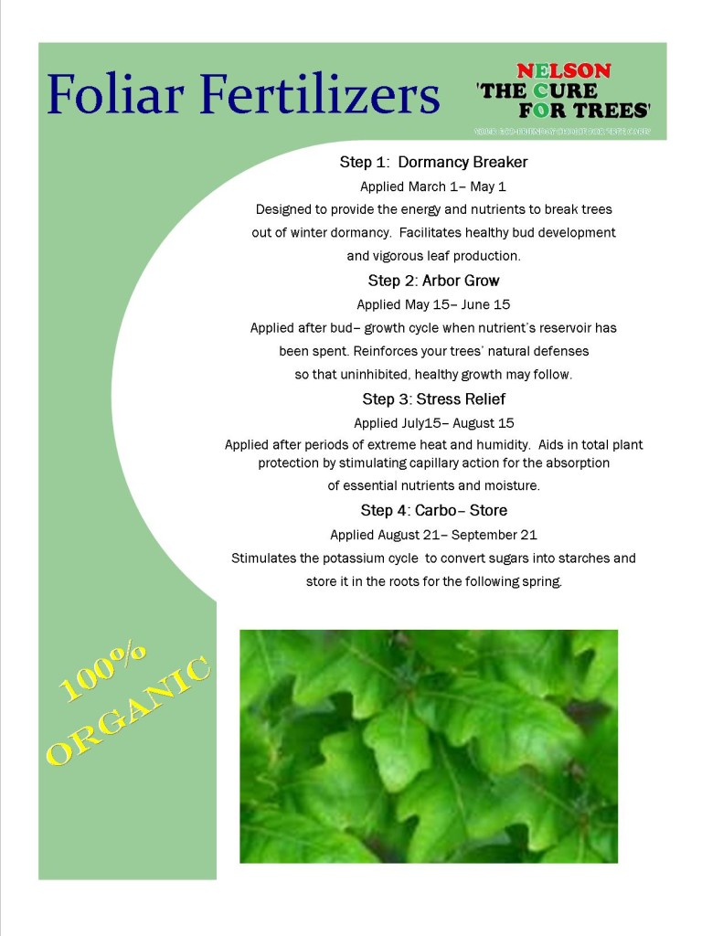 Foliar Fertlizing Schedule | Nelson Tree Care